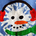 Snowman finger painting – Animaplates