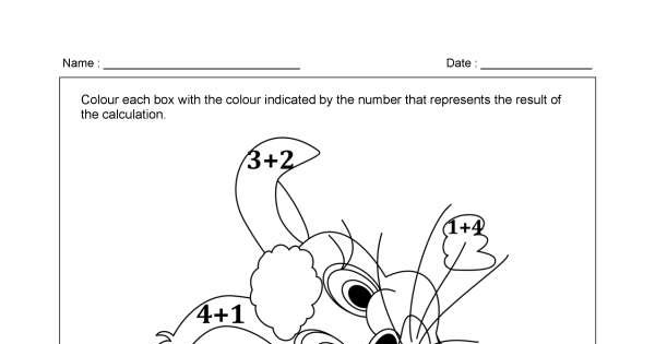 Rabbit and eggs (math and colouring) – Animaplates