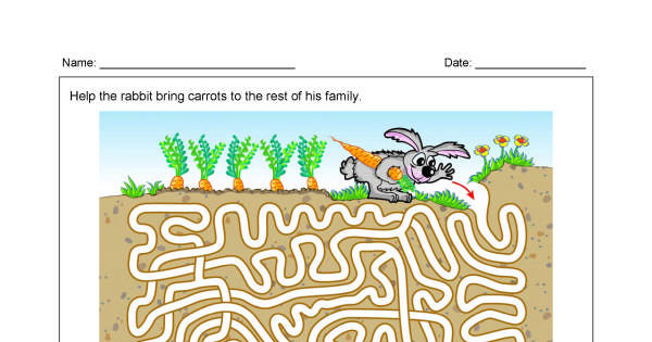 Rabbit Family Maze – Animaplates