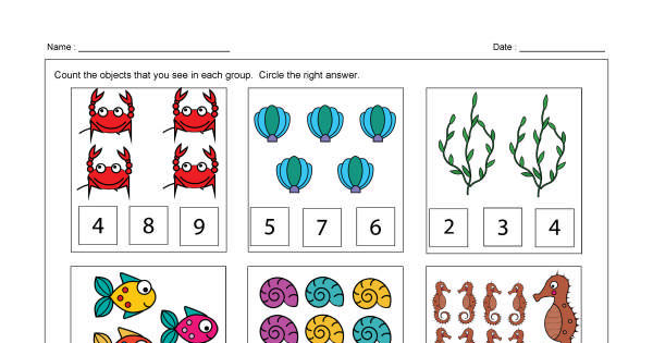 Count the Objects 7 – Animaplates